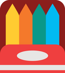 Crayon box icon line style Royalty Free Vector Image