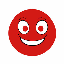 Red emoji face icon on white background Royalty Free Vector