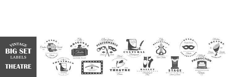 Set of theatre labels Royalty Free Vector Image