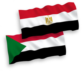Jordan and egypt crossed flags Royalty Free Vector Image
