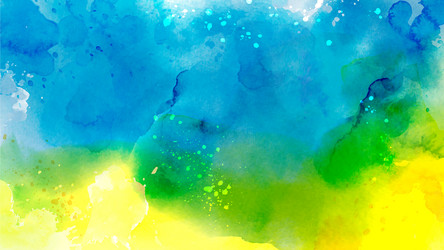 Cobalt blue yellow watercolor splash blot Vector Image