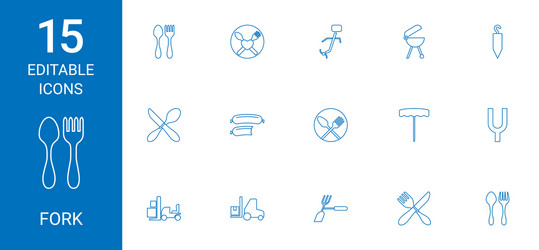 7 fork icons Royalty Free Vector Image - VectorStock