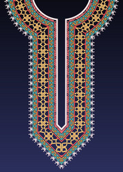 Neck embroidery design with colorful celtic motifs