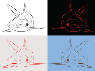 Artwork design of shark and anchor Royalty Free Vector Image