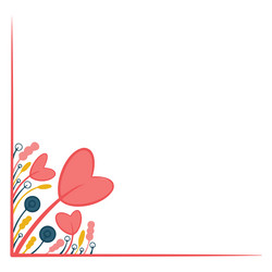 Simple abstract love decor corner elements Vector Image