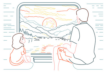 Slow leisurely train travel future transportation Vector Image