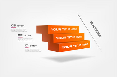 3d tetris blocks infographics step Royalty Free Vector Image