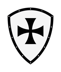 Medieval shield templar knight Royalty Free Vector Image