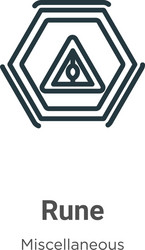 Runes outline icon thin line black icon Royalty Free Vector