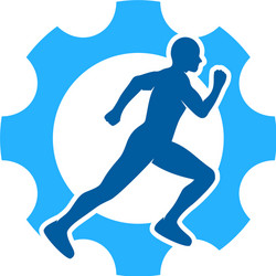 Brain runner logo design Royalty Free Vector Image