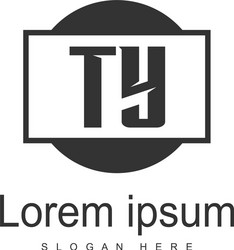 Initial ty logo template with modern frame Vector Image