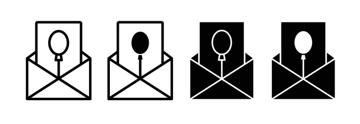 Invitation letter for event icon set heartfelt Vector Image