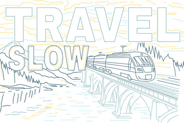 Slow leisurely train travel future transportation Vector Image