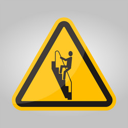 Danger walk down stairs backwards sign Royalty Free Vector