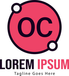 Initial oc logo template with modern frame Vector Image