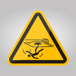 Caution fall hazard symbol sign isolated on white Vector Image