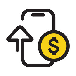 Fast cash line icon money payment transfer outline