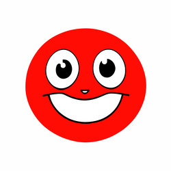 Red emoji face icon on white background Royalty Free Vector