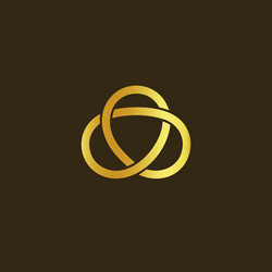 Science technology symbol gold knot Royalty Free Vector