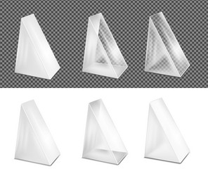 Transparent triangular cardboard package Vector Image