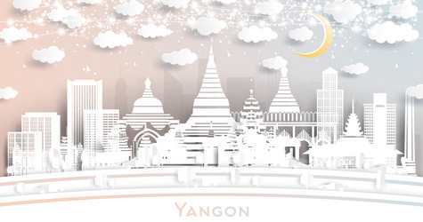 Yangon City Skyline Vector Images (73)
