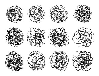 Confused messed up thoughtsicon set Royalty Free Vector