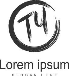 Initial ty logo template with modern frame Vector Image
