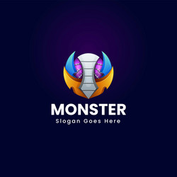 Logo monster gradient colorful style Royalty Free Vector