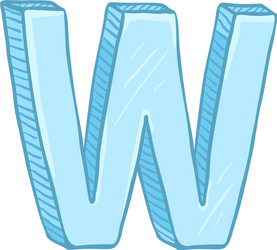 Single cartoon - the letter w Royalty Free Vector Image