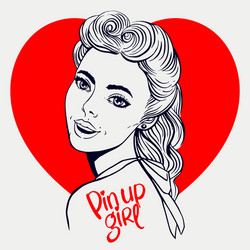Smiling blond pin-up girl Royalty Free Vector Image