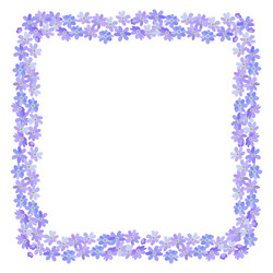 Border of blue spring flowers hepatica Royalty Free Vector