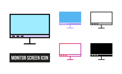 Monitor screen lineal icon symbol black outline Vector Image