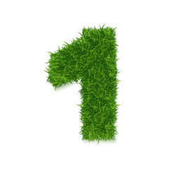 Grass number 2 green two isolated Royalty Free Vector Image