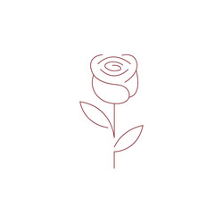 Red rose line art design Royalty Free Vector Image