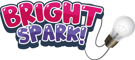 Font design for word brilliant with lightbulb Vector Image