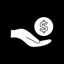 Coin hand icon logo image Royalty Free Vector Image