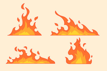 Hand drawn cartoon fire isolated on white Vector Image