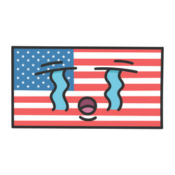 American flag cartoon with sunglasses holding Vector Image