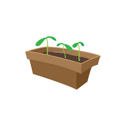 Beds with plants cartoon icon Royalty Free Vector Image