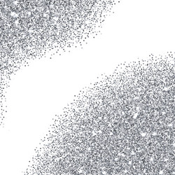 Silver glitter textured border Royalty Free Vector Image