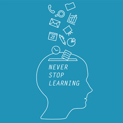 Words - never stop learning Royalty Free Vector Image