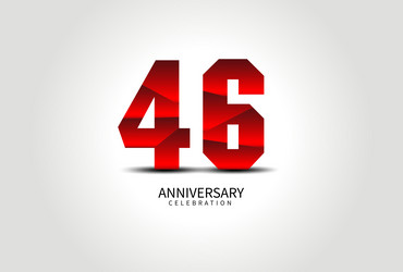 46 year anniversary celebration logo red polygon Vector Image