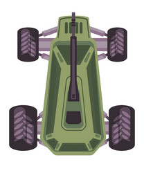 Military armored vehicle top view graphic game Vector Image