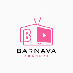 B letter mark channel television tv logo icon Vector Image