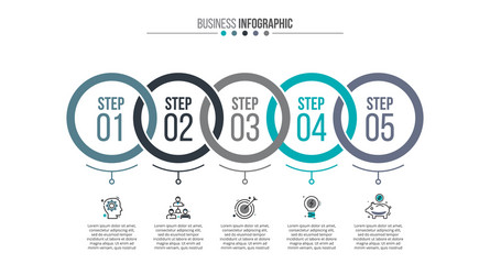 Chain steps infographic global business step Vector Image