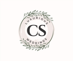 Cs initials letter wedding monogram logos Vector Image