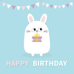 Happy easter cute bunny rabbit and eggs open Vector Image