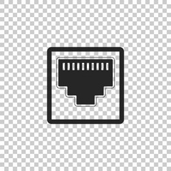 Network port - cable socket icon lan port icon Vector Image