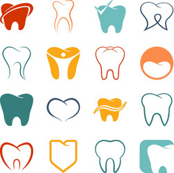 Seamless background with symbols of teeth Vector Image