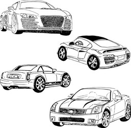 Car without wheels sketch Royalty Free Vector Image